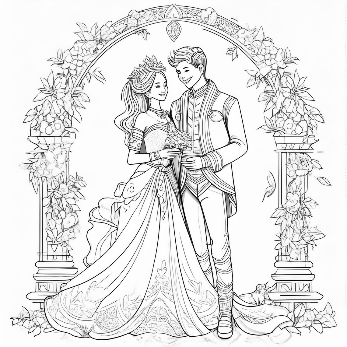 Princess Coloring Page, Coloring Page for Children. - Etsy