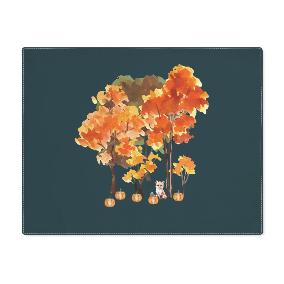 Fall Foliage Fox Placemat - Pretty Table Decor - Dining, Kitchen ...