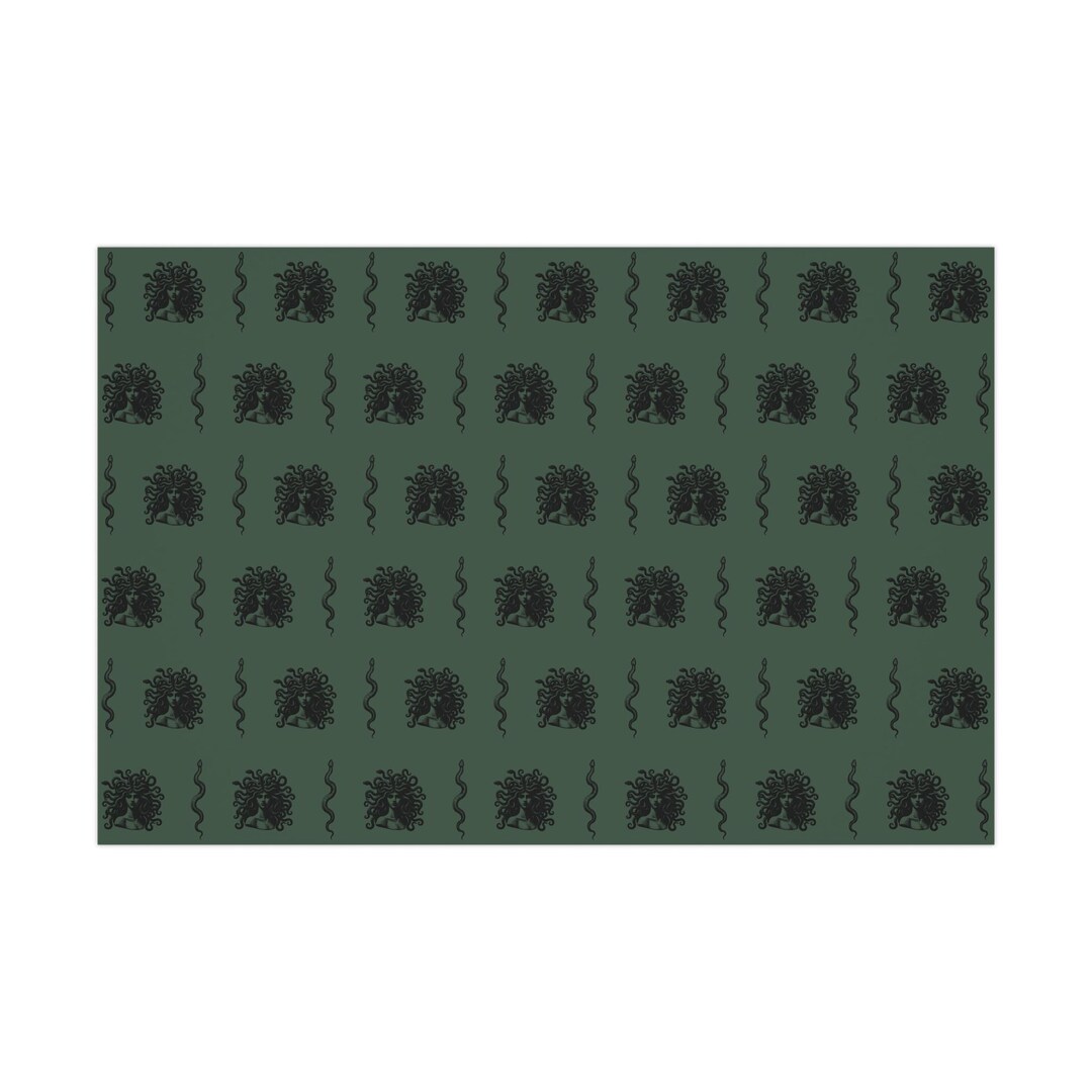 Medusa Gift Wrap - Snakes Wrapping Paper - Medusa Wrapping Paper -green ...