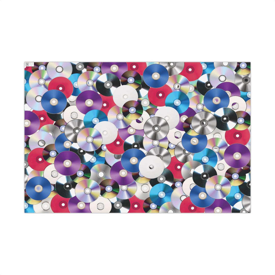 CD Gift Wrap - CD Wrapping Paper - 3 Sizes Available -music Wrapping ...