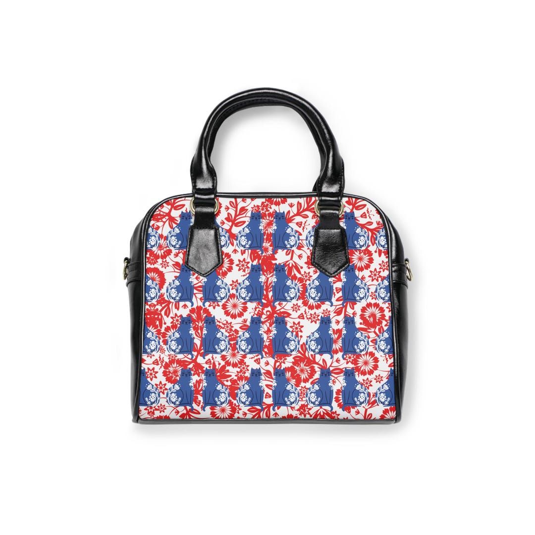 Folk Cats Handbag - Flower Purse - Floral Purse - Spring Purse ...