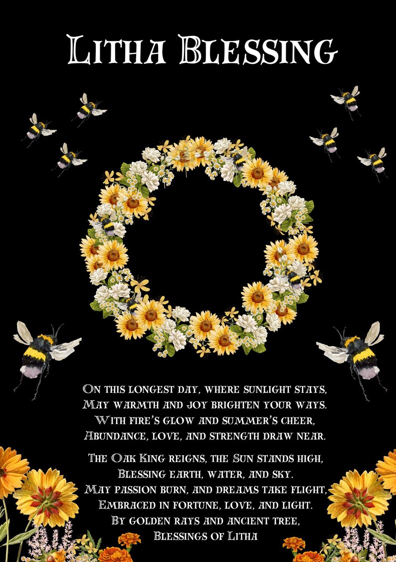 A5 Digital Print, A5 Summer Solstice Wall Art, Digital Print, Print on Demand, Litha Blessing - Etsy