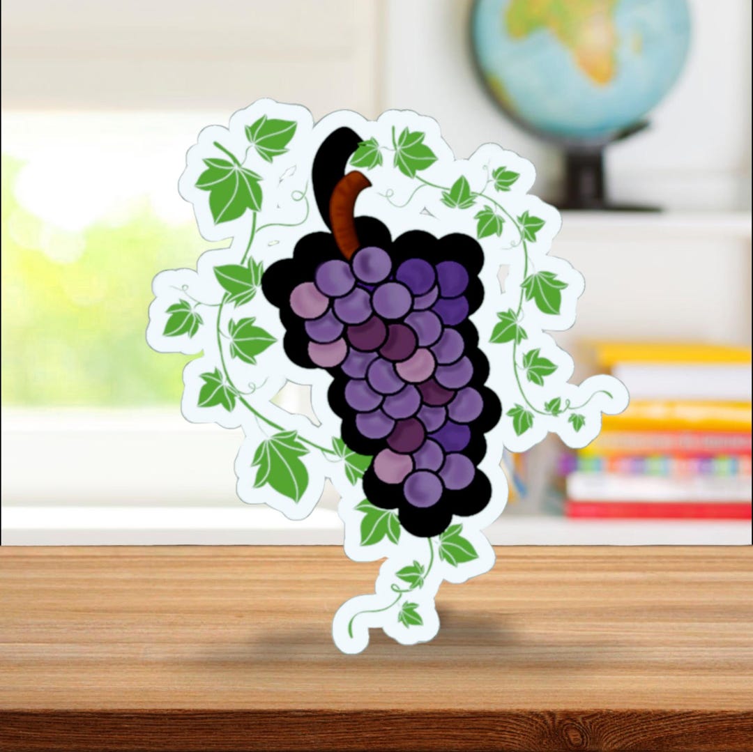 Grape Sticker - Purple Grape Vine Fruit Decal | Planner, Car ...
