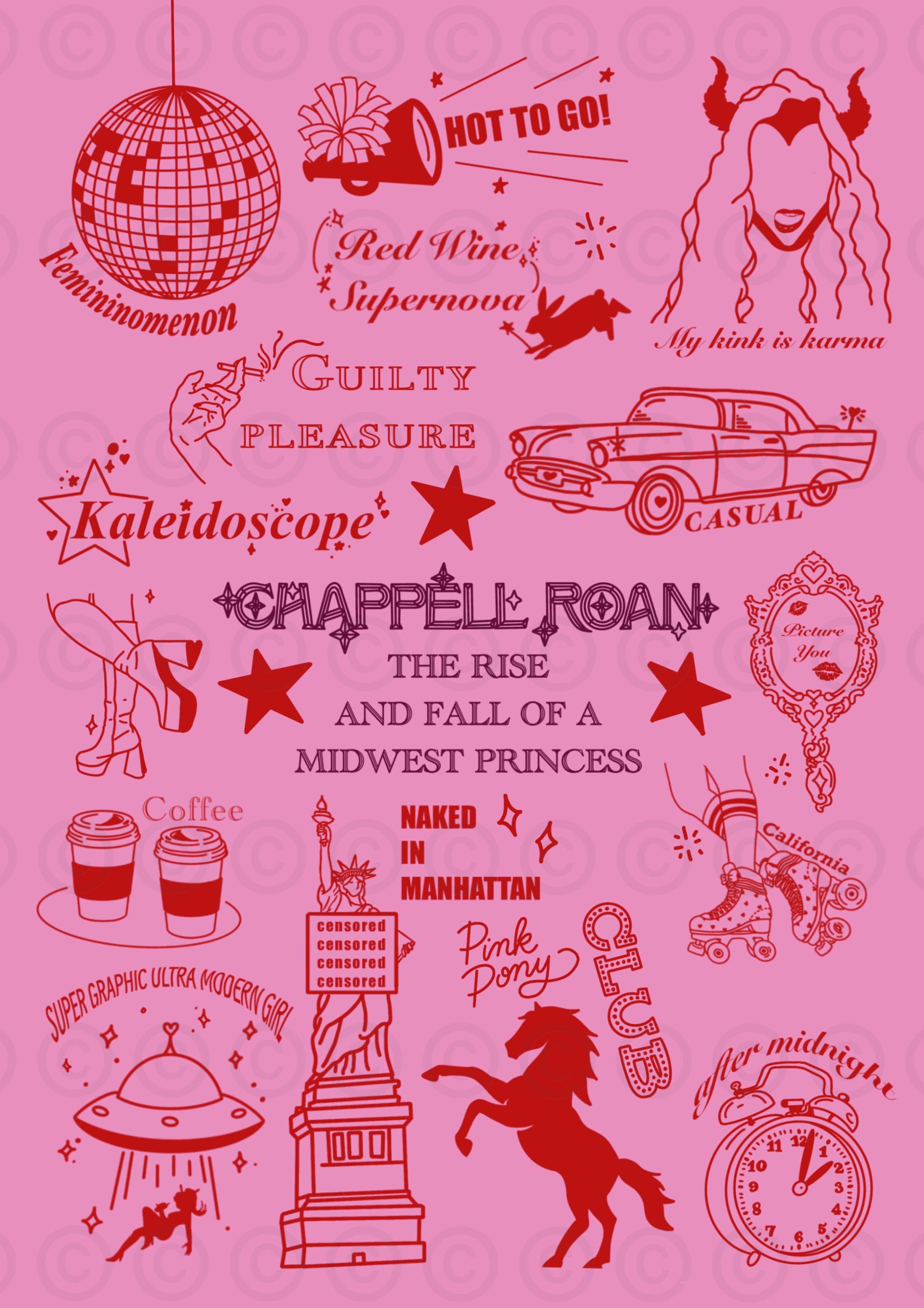 Chappell Roan - Rise and Fall of a Midwest Princess Album - A4 Poster ...