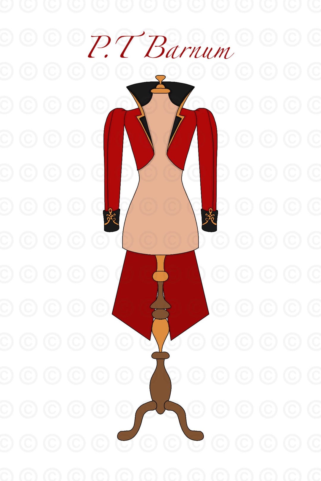 P.T Barnum (the Greatest Showman) Costume Drawing - A4 Poster - Etsy