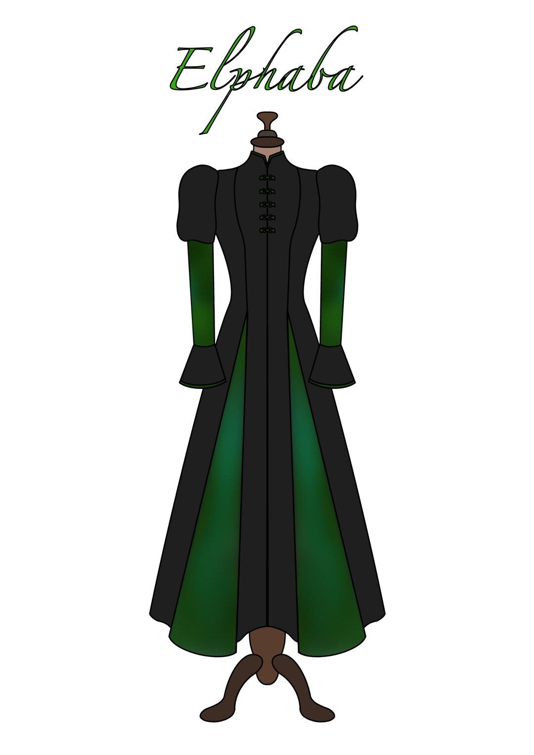 Elphaba ( Wicked Musical) Costume Drawing - A4 Poster - Etsy