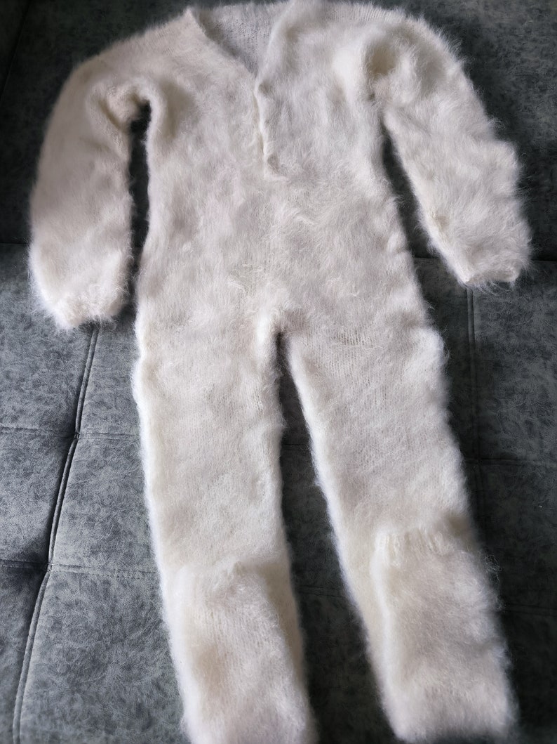 Fuzzy Mohair Catsuit Black Men Fluffy Warm Winter Mohair Suit - Etsy