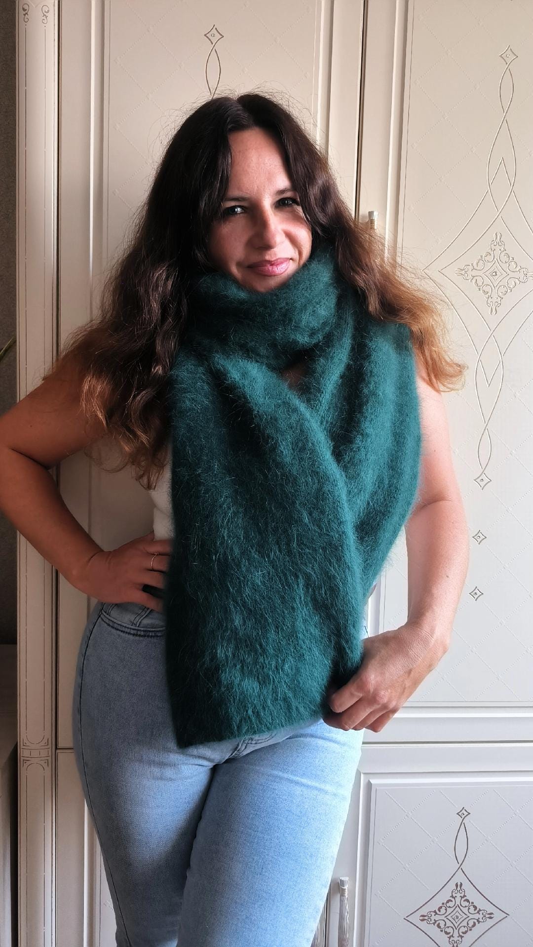 Angora Wool Knit Scarf: Fluffy, Thick, Long and Warm - Etsy