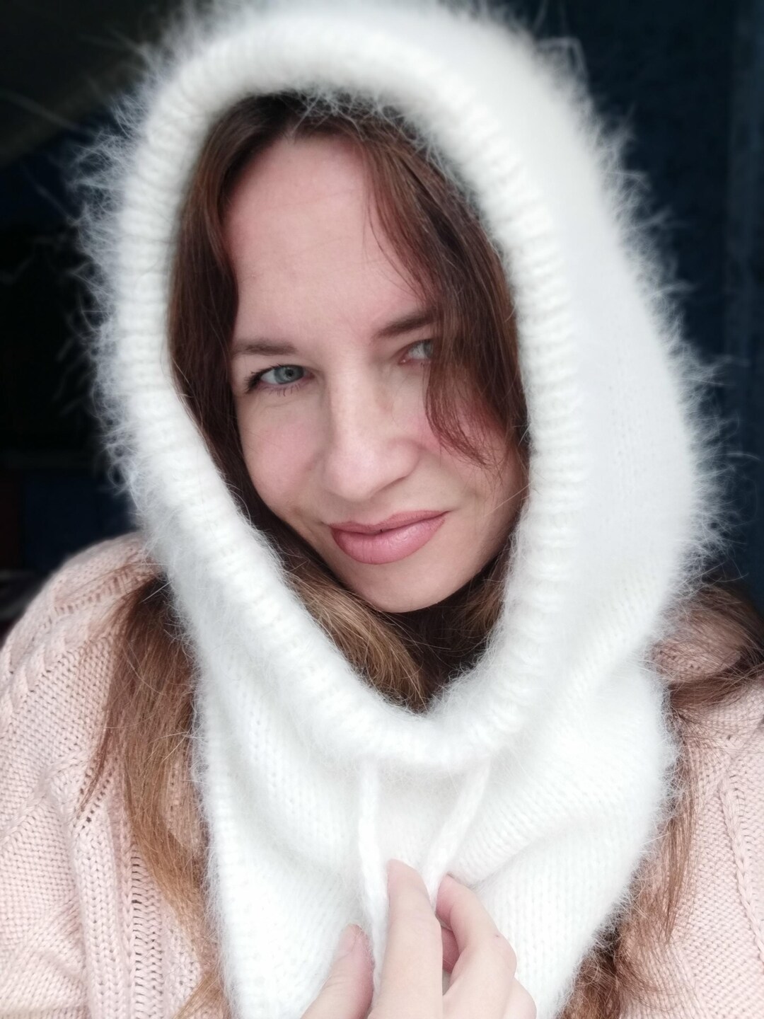Flauschige Angora Haube, weiße Wolle Angora Haube Frau - Etsy.de