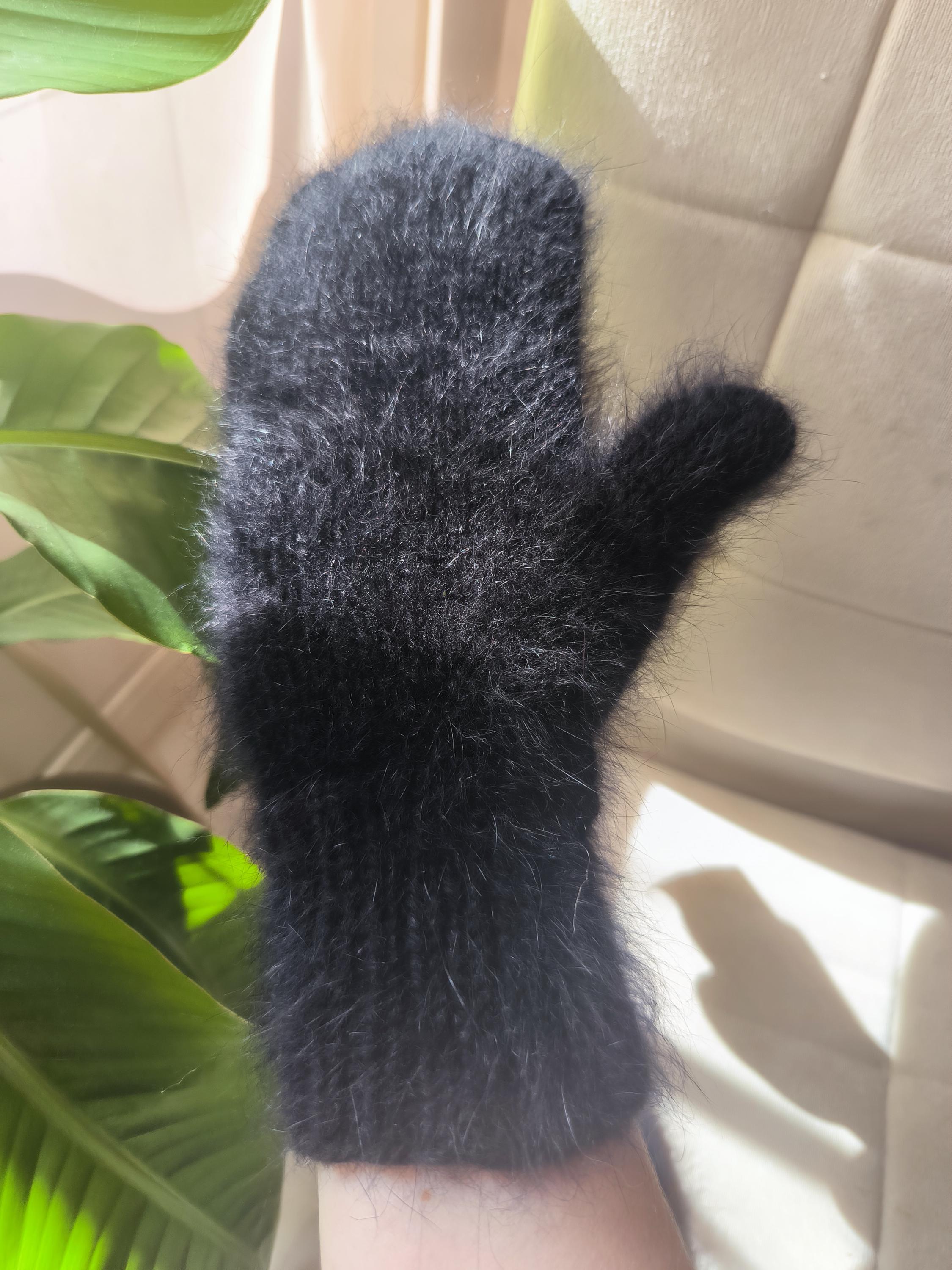 Angora Mittens Fluffy Wool Mittens Handmade Mittens Soft Warm Gift for ...