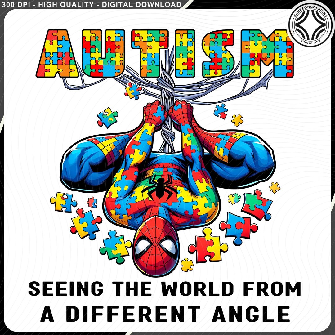 Autism Superhero Cartoon Png, Spider Cartoon Autism Awareness Png ...