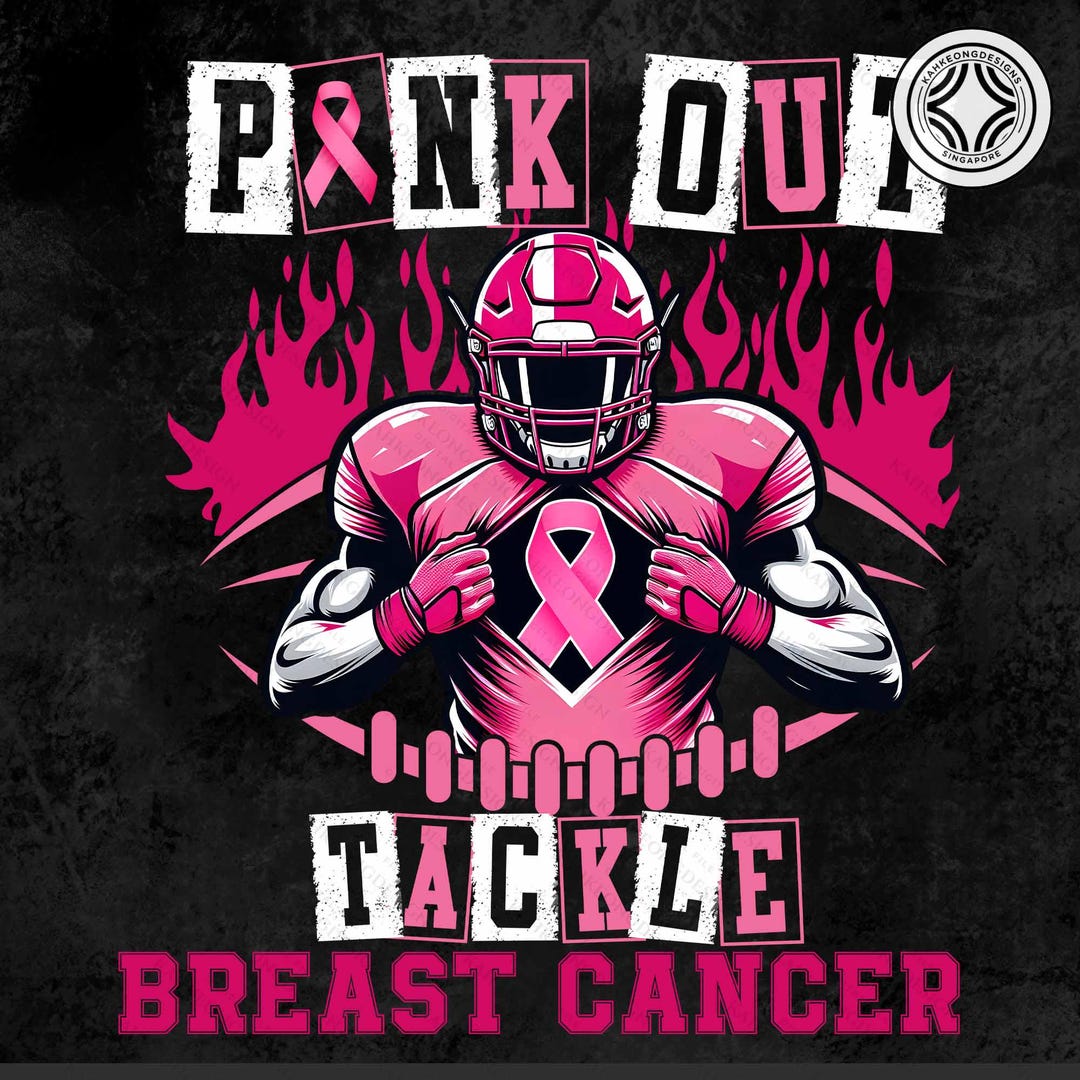 Breast Cancer Football Pink Out Png, Sport Breast Cancer Png, Pink ...