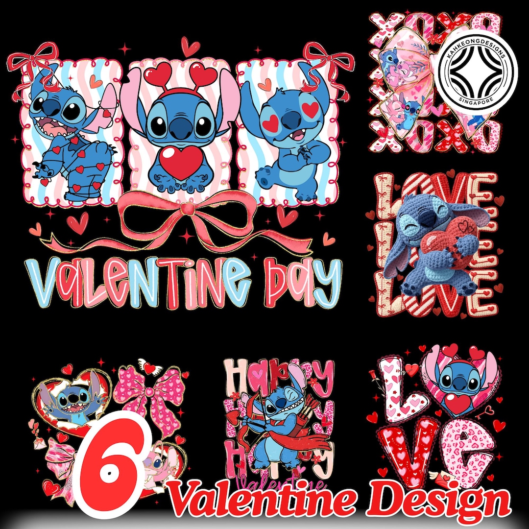 6 Valentine Blue Alien Png Bundle, Pink Valentine Cartoon Characters ...