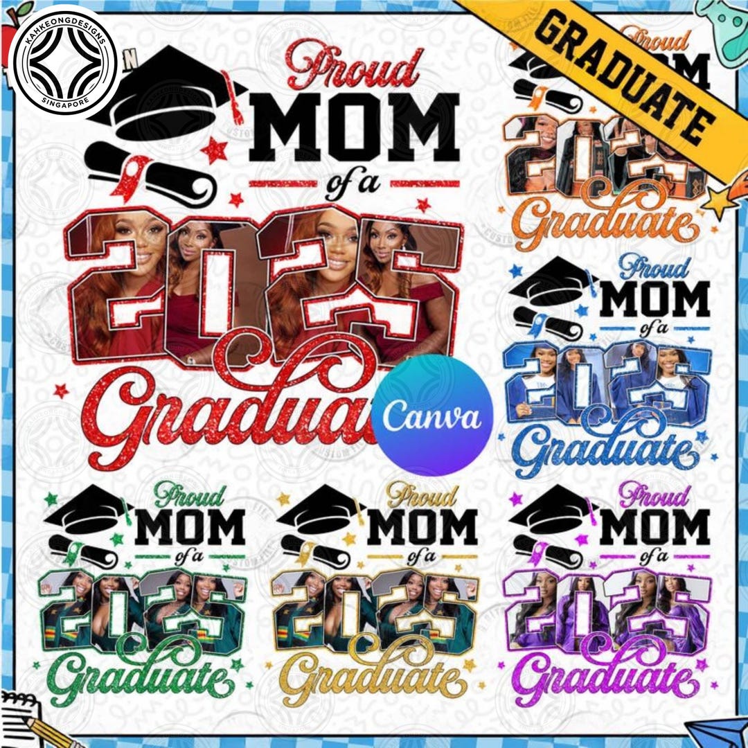 Proud Family Graduation Insert Photos Editable Canva Template ...