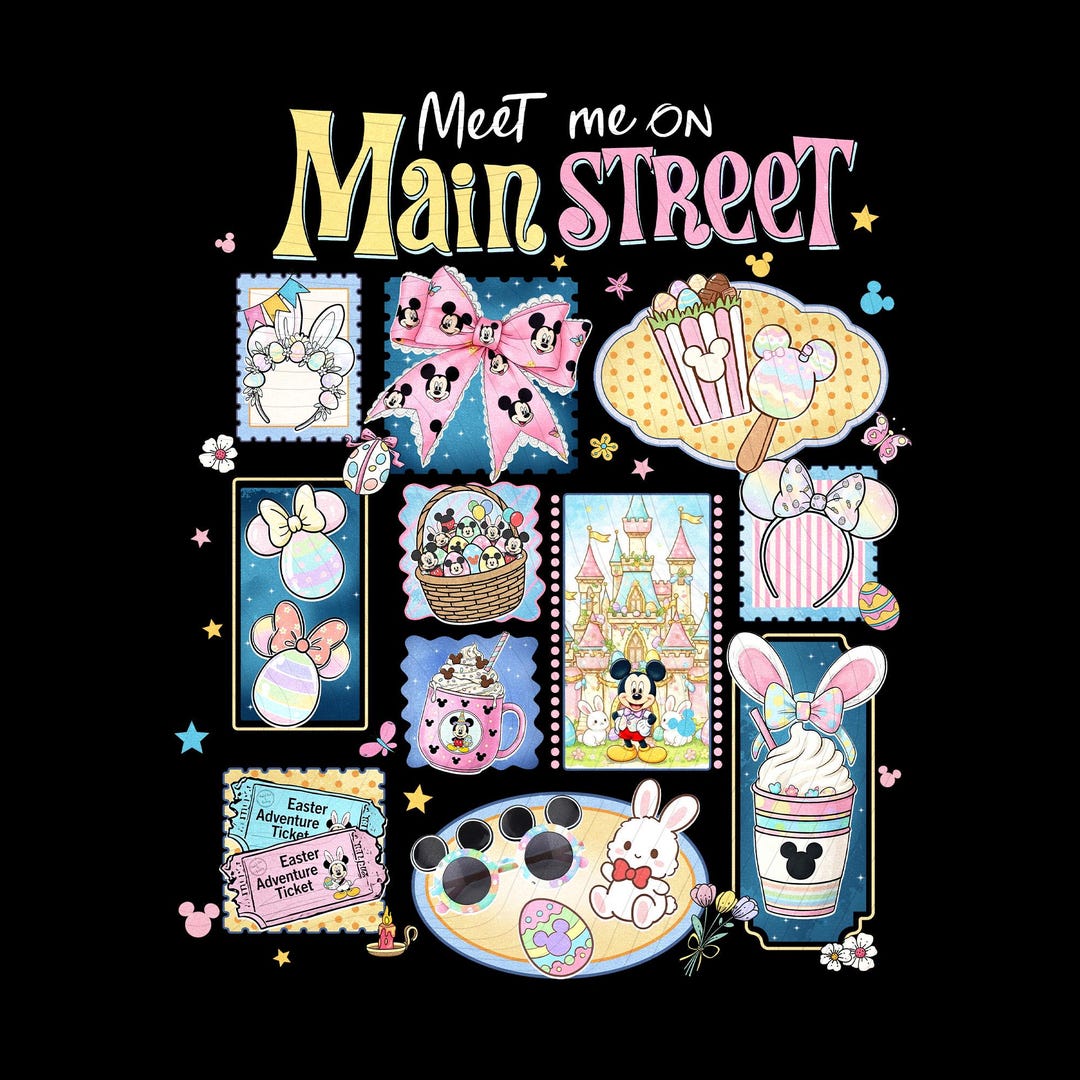 Magical Cartoon Stamps PNG, Meet Me on Main Street PNG, Girl Trip Png ...