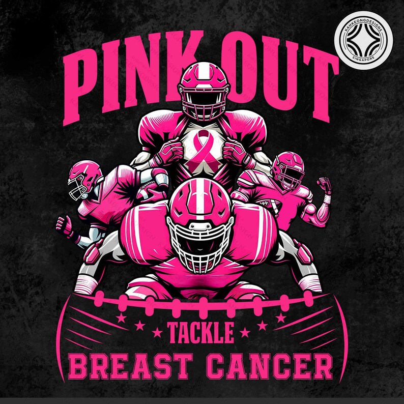 Breast Cancer Football Team Pink Out Png, Sport Breast Cancer Png, Pink ...
