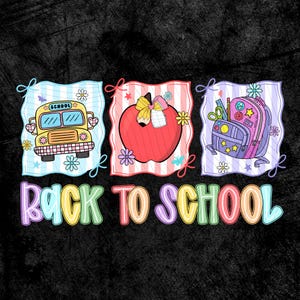 Preppy Back to School Png, School Bus Png, Boy Girl School Png, First ...
