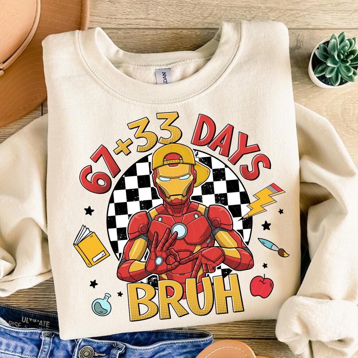 100 Days Bruh Cartoon Png Bundle, 100 Days of School Superhero Png, 100 ...