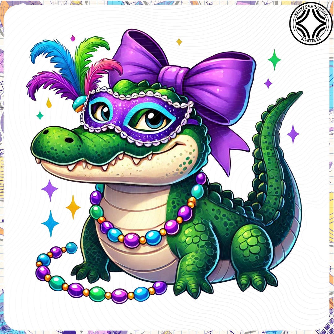Gator Mardi Gras Png, Mardi Gras Alligator Png, Mardi Gras Kids ...