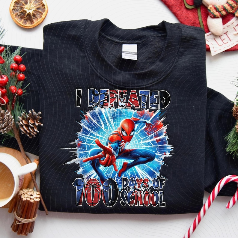 I Defeated 100 Days of School Png, Spider Cartoon Character Png, 100 ...