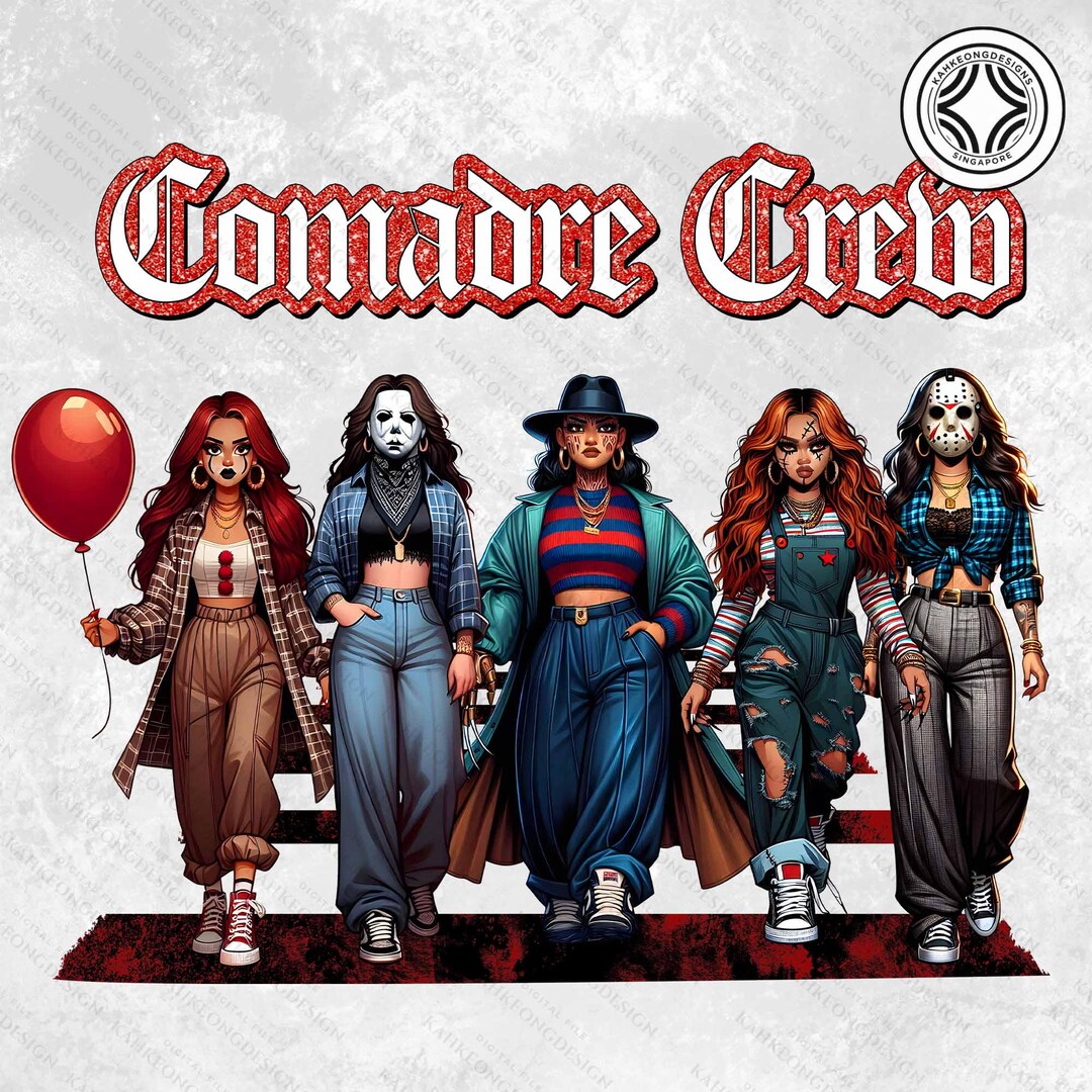 Thug Life/ Comadre Crew Horror Halloween Girls Png, Thug Life Scary ...