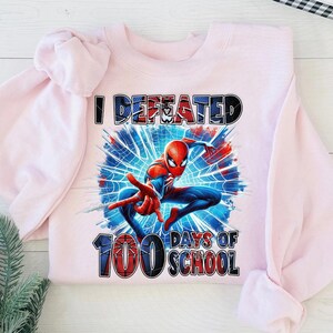 I Defeated 100 Days of School Png, Spider Cartoon Character Png, 100 ...