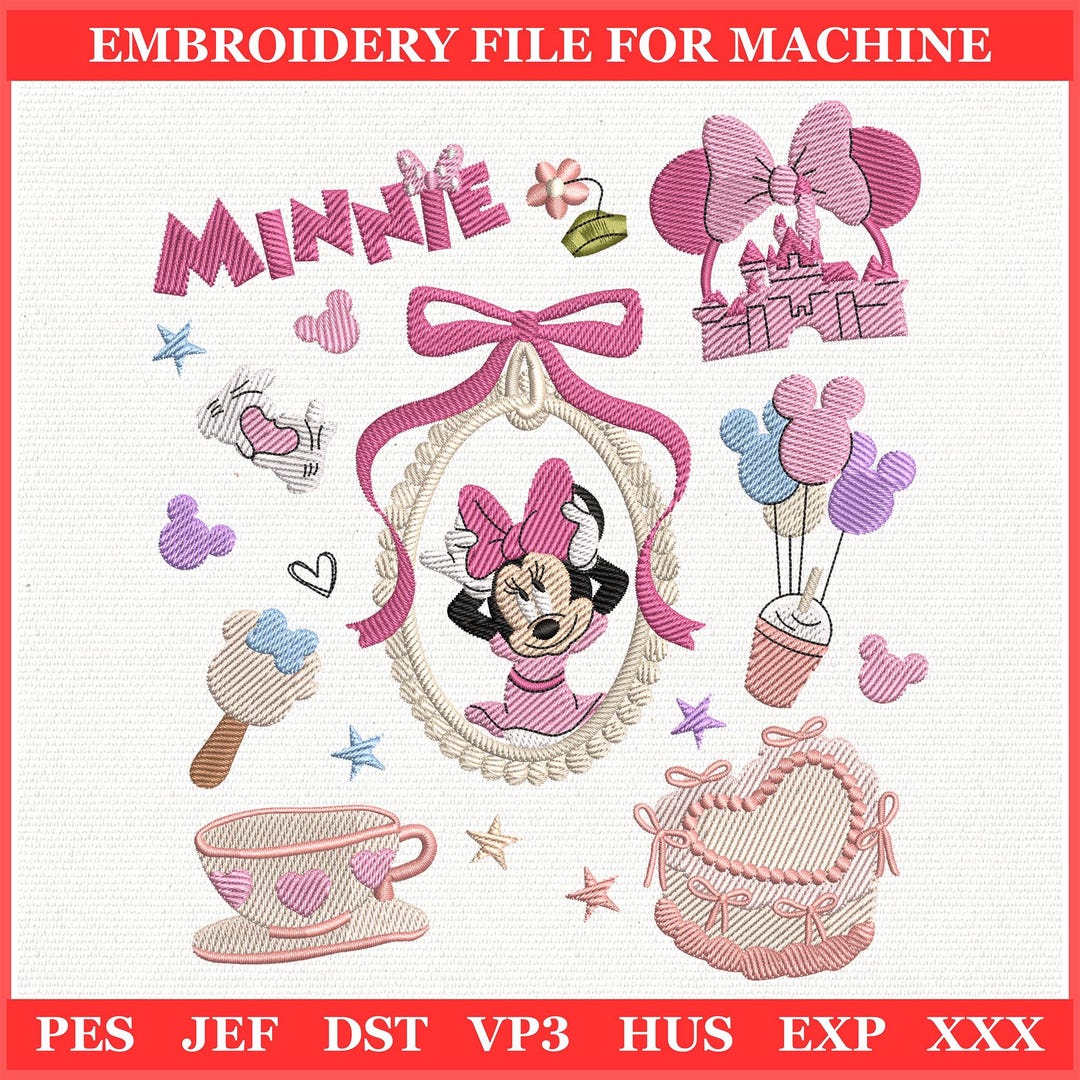 Magical Land Embroidery Design, Magic Kingdom Embroidery 3 Size, Mouse ...