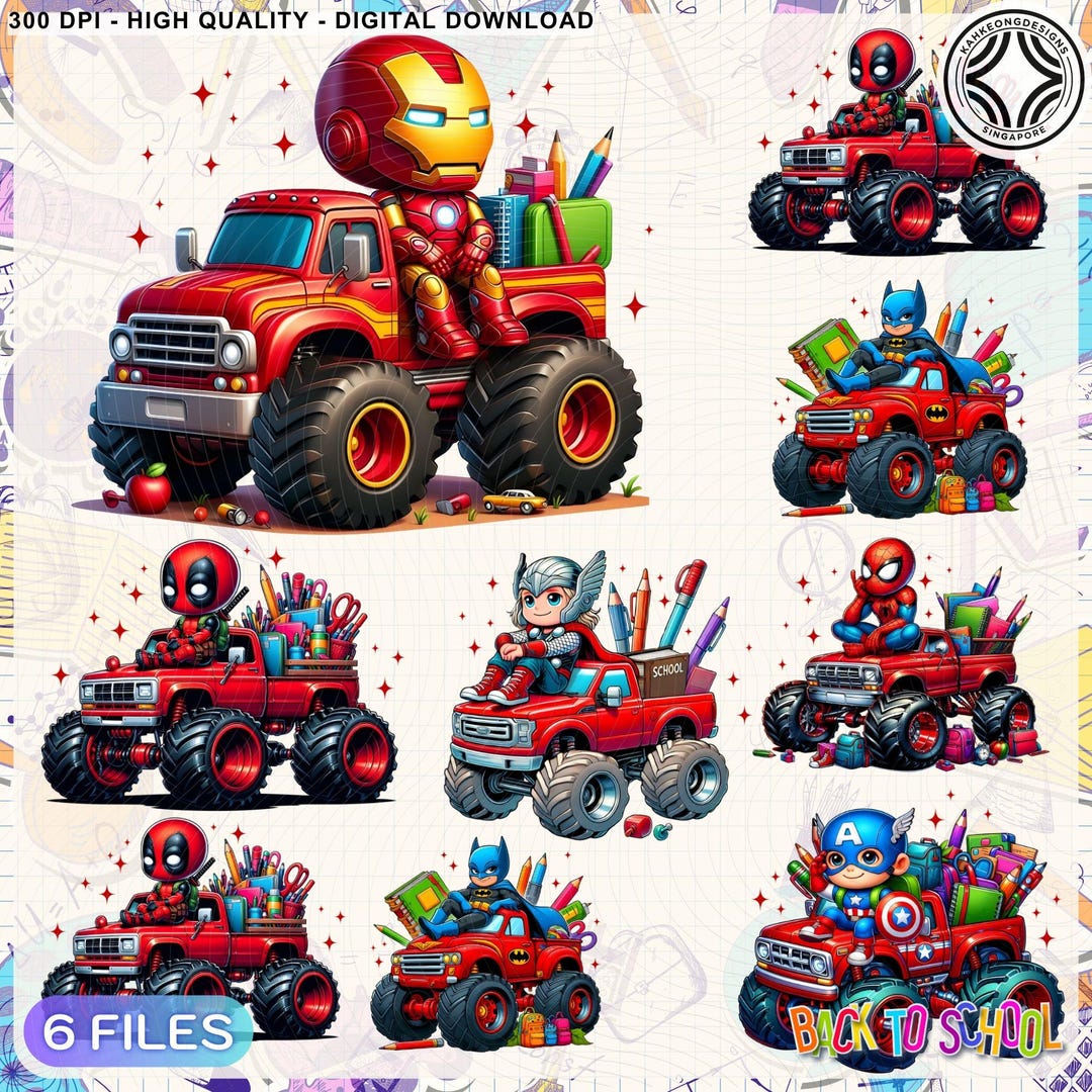 Superhero Cartoon 100 Days of School Bundle, 100 Days of School Cartoon ...