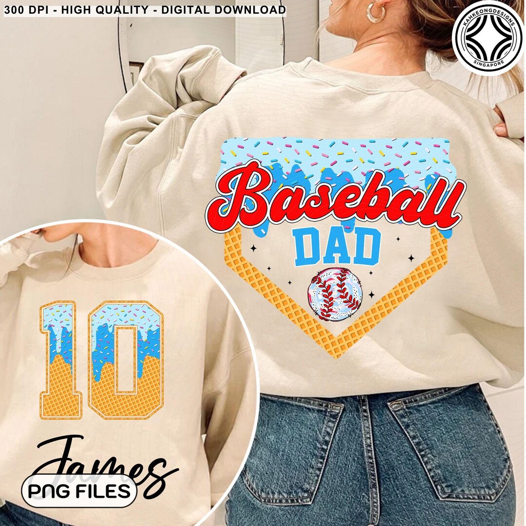 Baseball Dad Drip Png, Baseball Ice Cream Drip Png, Dad Baseball Png ...