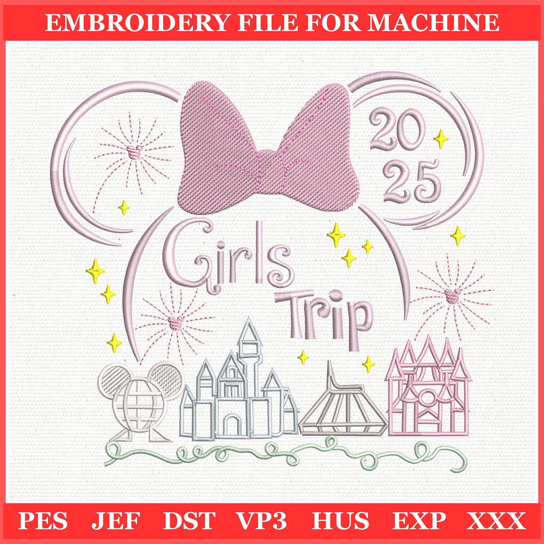 Magic Kingdom Embroidery Design, Girl Trip Embroidery, Magicaland Women ...