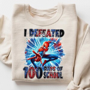 I Defeated 100 Days of School Png, Spider Cartoon Character Png, 100 ...