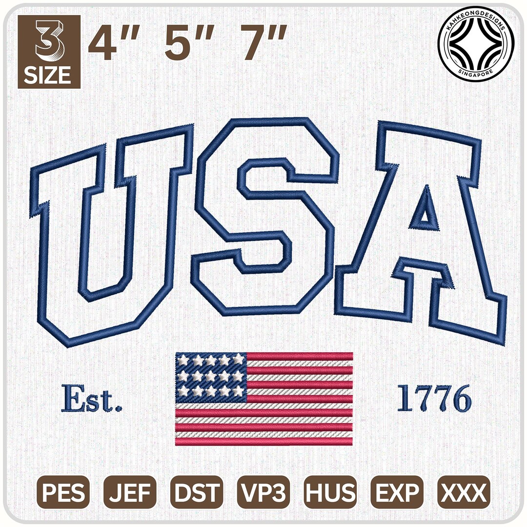 American Flag Embroidery Design, Coquette Fourth of July Embroidery ...