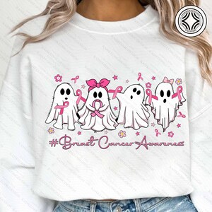 Spooky Ghost Breast Cancer Png, Pink Bougie Ghost Halloween Png, in ...