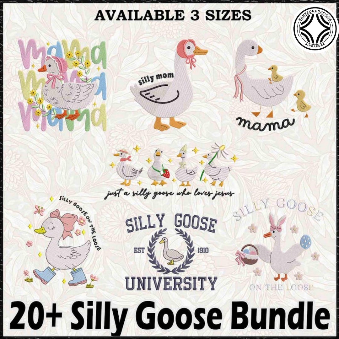 Bundle of 20 Goose Embroidery Designs, Easter Embroidery Files ...