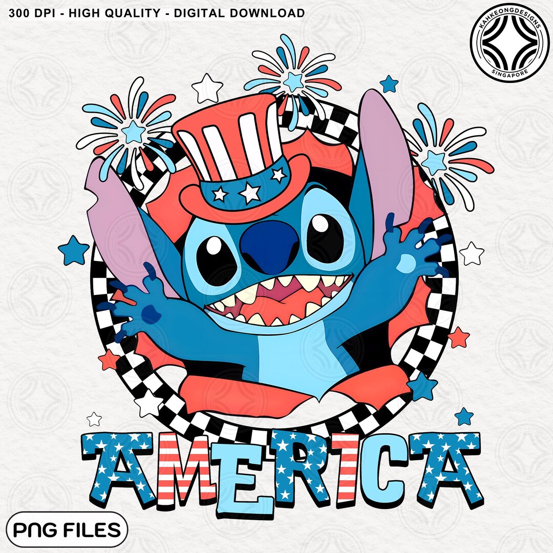 Blue Monster USA Png, 4th of July Png, Fourth of July Designs ...