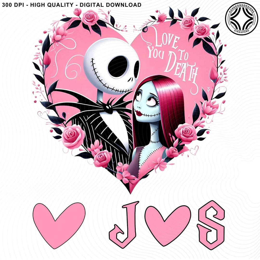 Custom Nightmare Valentine Couple Png, Valentine Movie Couple Png ...