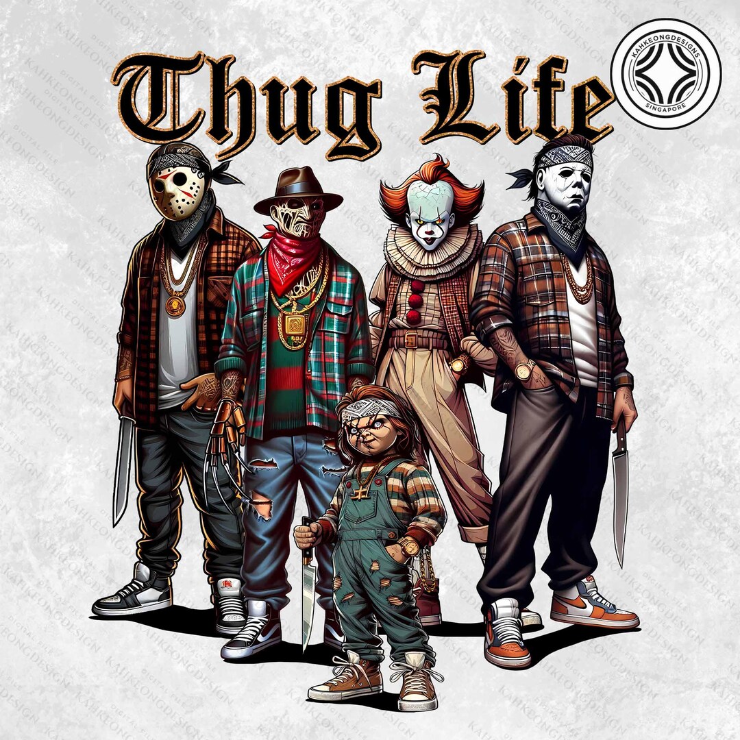 Thug Life Chicano Horror Movie Png, Halloween Horror Characters Png ...