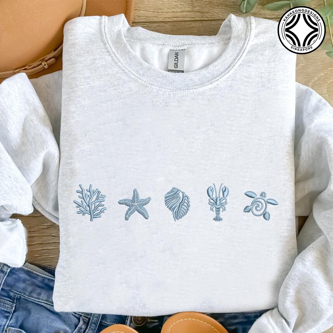 The East Coast Embroidery Design, Coastal Ocean Embroidery Design ...