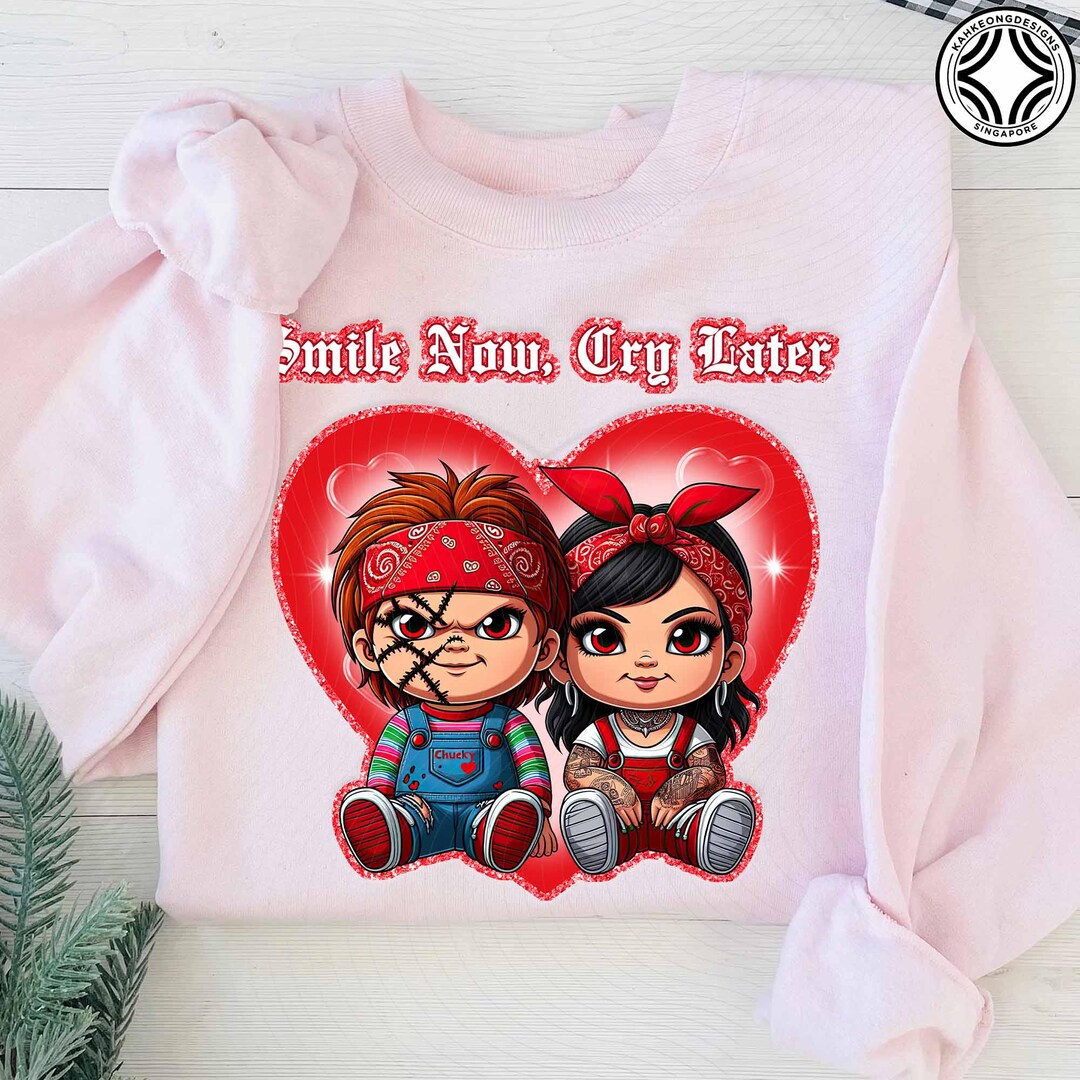 Horror Couple Smile Now Cry Later Chicano Png, Spanish Always and ...