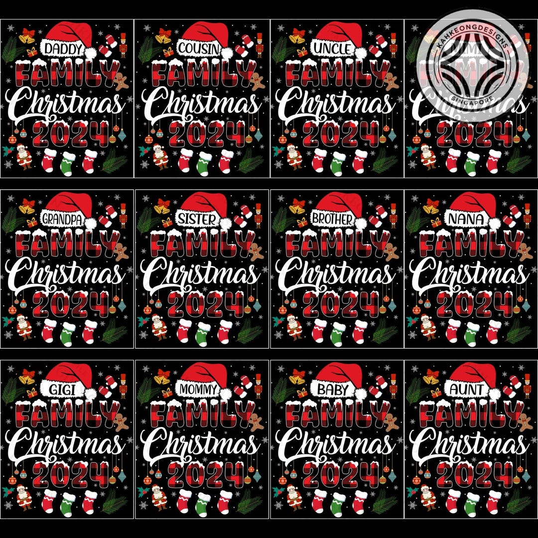 Bundle Custom Christmas Alphabet Png, Matching Holiday Shirt for Family ...