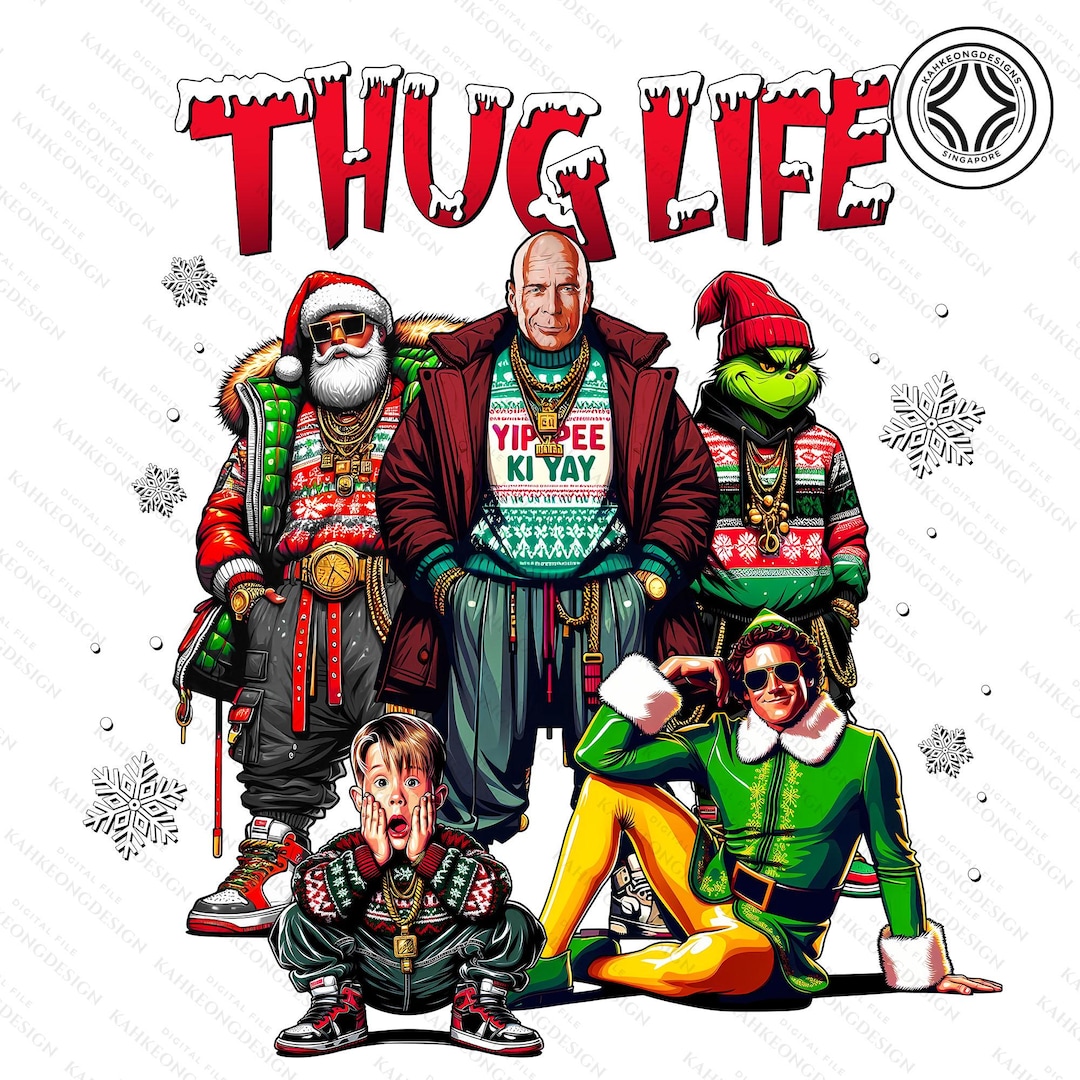 Thug Life Christmas Character Png, Merry Christmas Png, Character Xmas ...