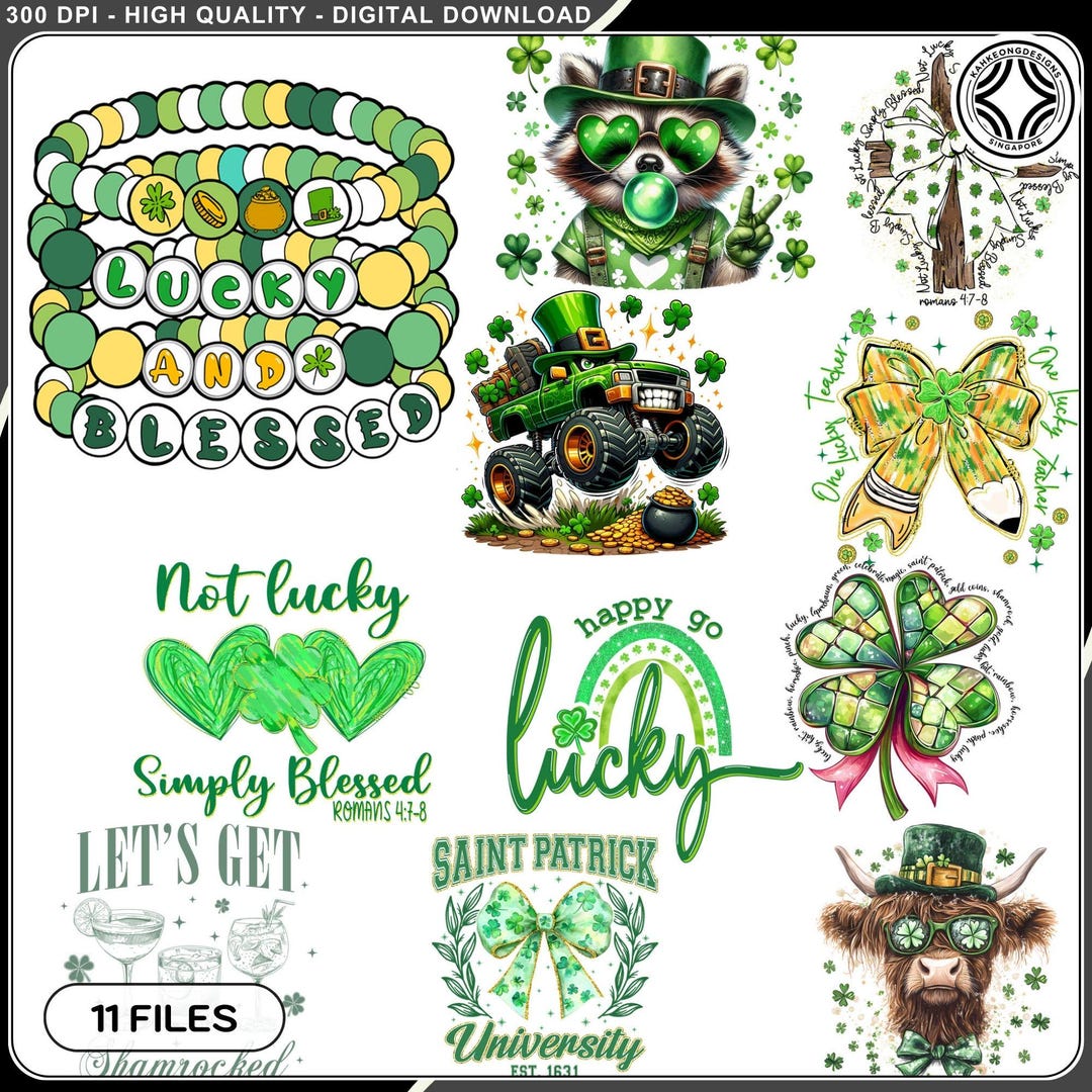 St Patricks Day Bundle Png, St Patrick Coquette Png, Shamrocks Png ...