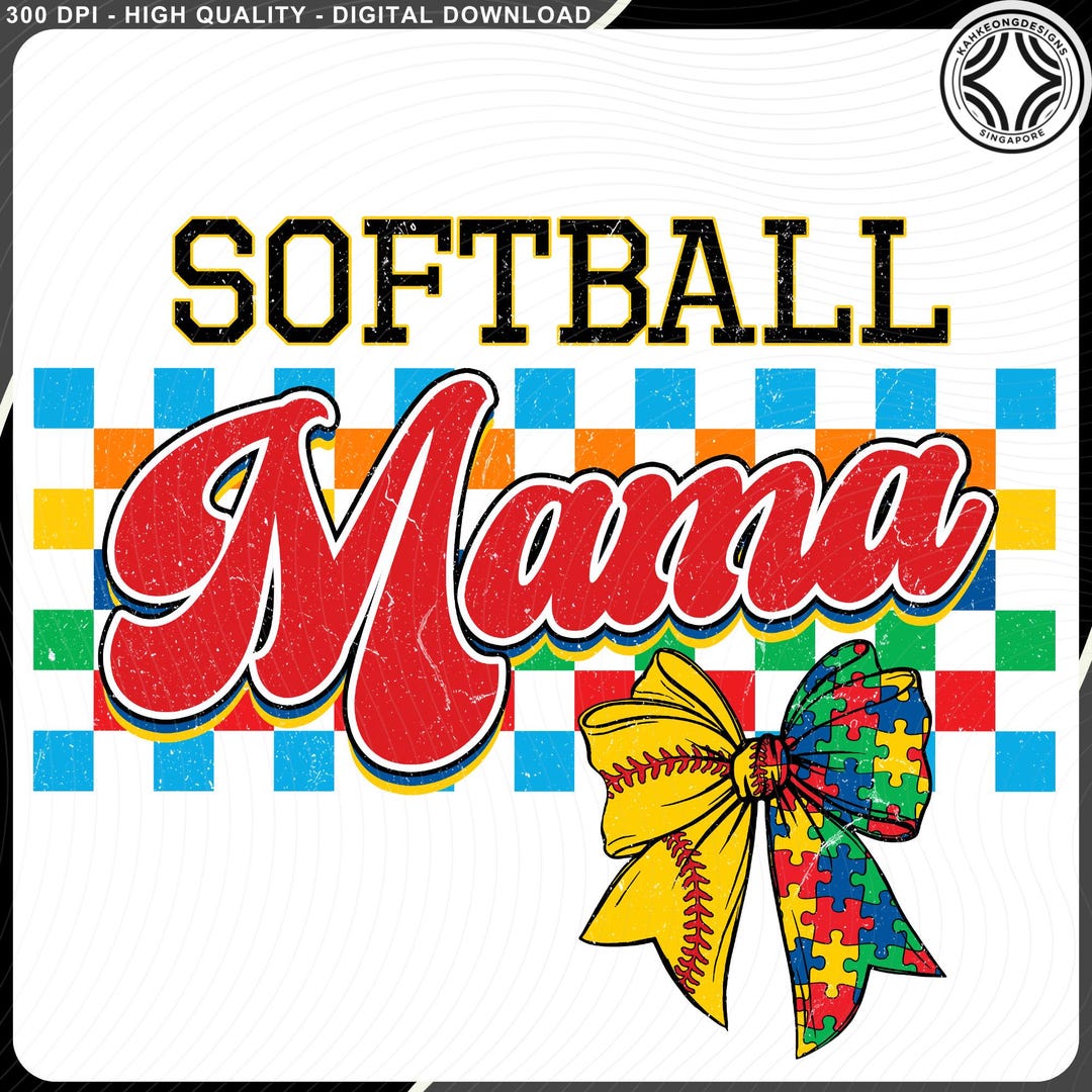 Mama Autism Coquette Softball Png, Autism Softball Coquette Bow Png ...