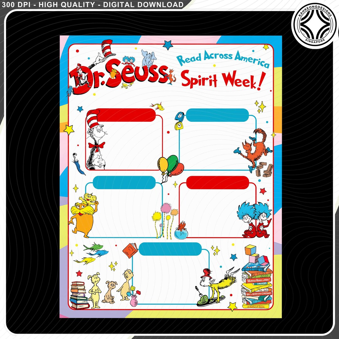 Read Across America Week 2025, School Spirit Week Schedule School Pto ...