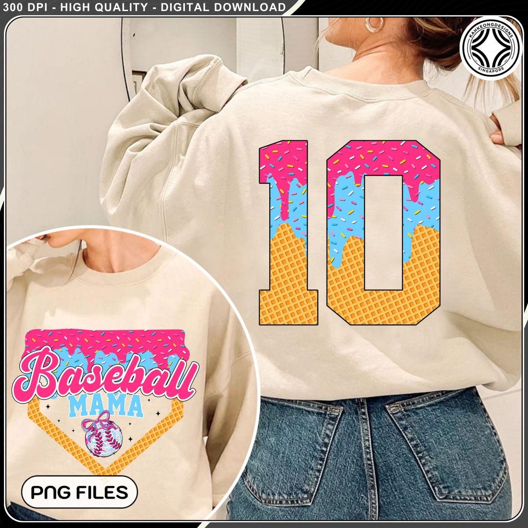 Baseball Mama Drip Png, Baseball Ice Cream Drip Png, Mama Baseball Png ...