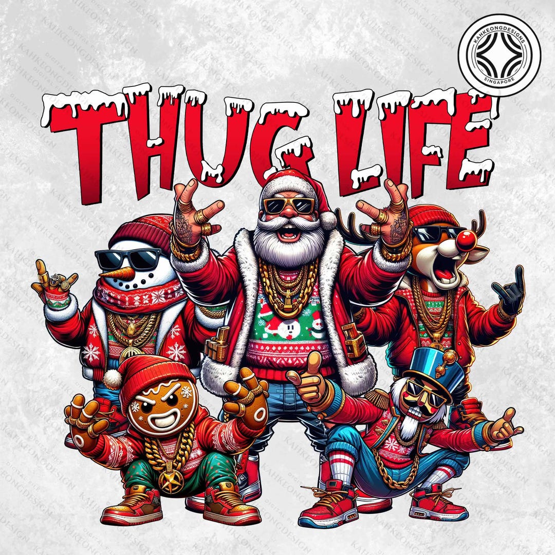 Thug Life Christmas Png, Thug Life Santa Reindeer Png, Thug Life ...