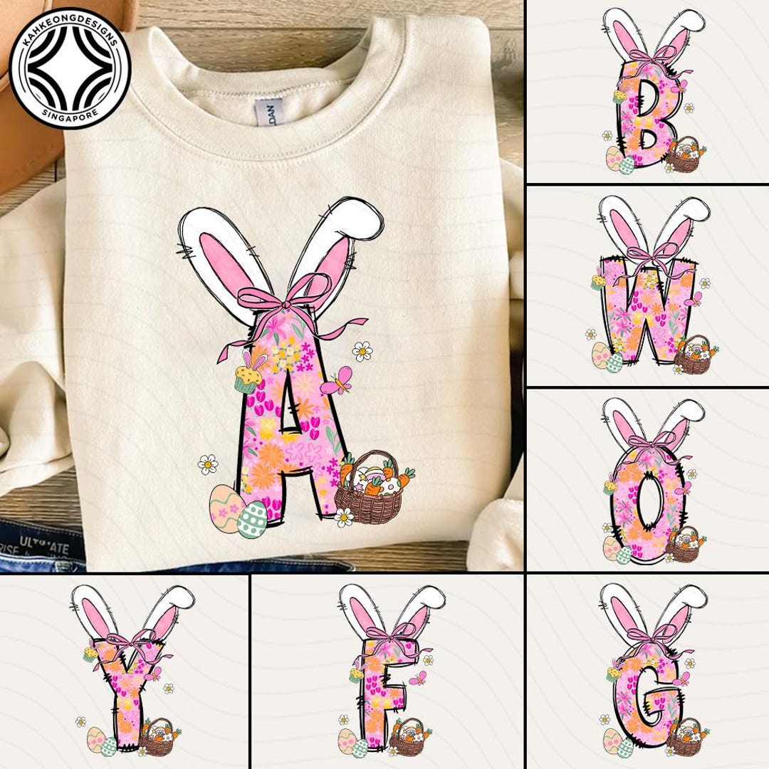 Personalized Kids Easter Name Png Bundle, Custom Alphabet Easter ...