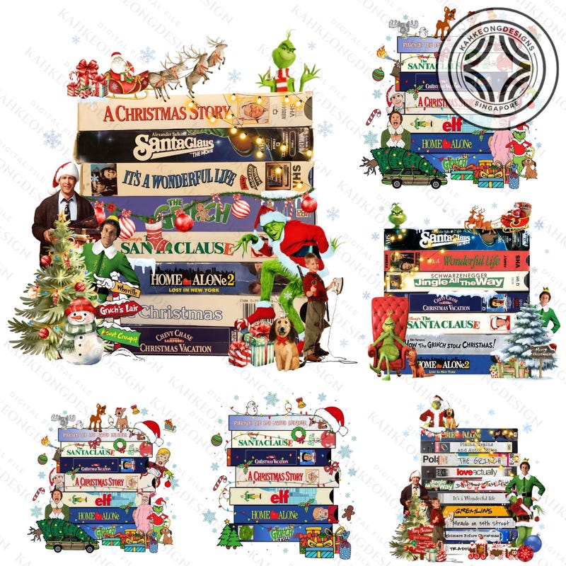 Christmas Movies Stack Png - Etsy