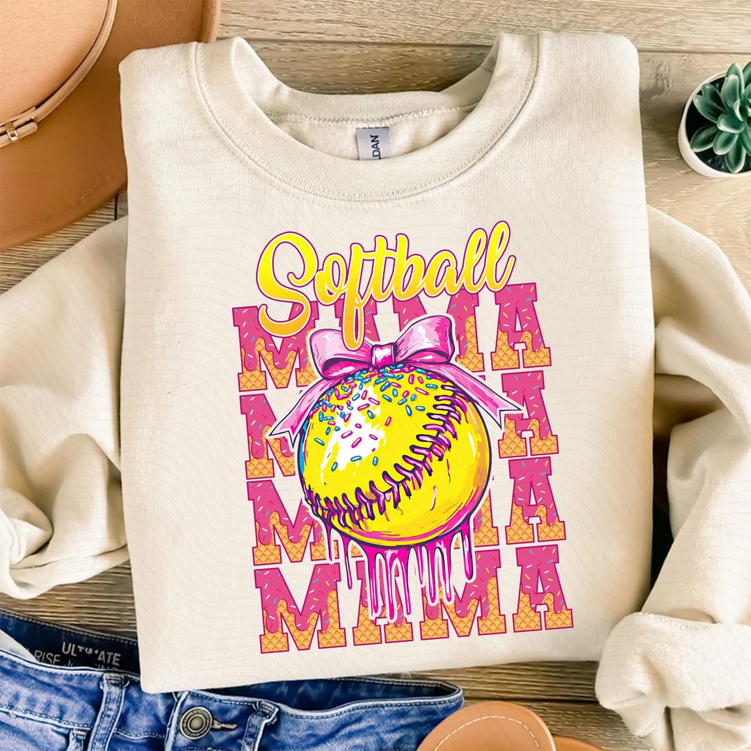 Softball Mama Drip Png, Softball Ice Cream Drip Png, Mama Softball Png ...