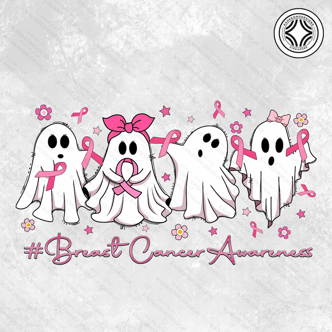 Spooky Ghost Breast Cancer Png, Pink Bougie Ghost Halloween Png, in ...